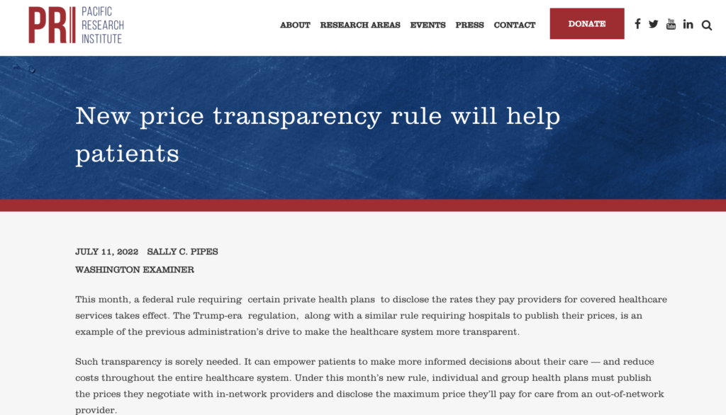 New price transparency rule will help patients - Health Policy Today